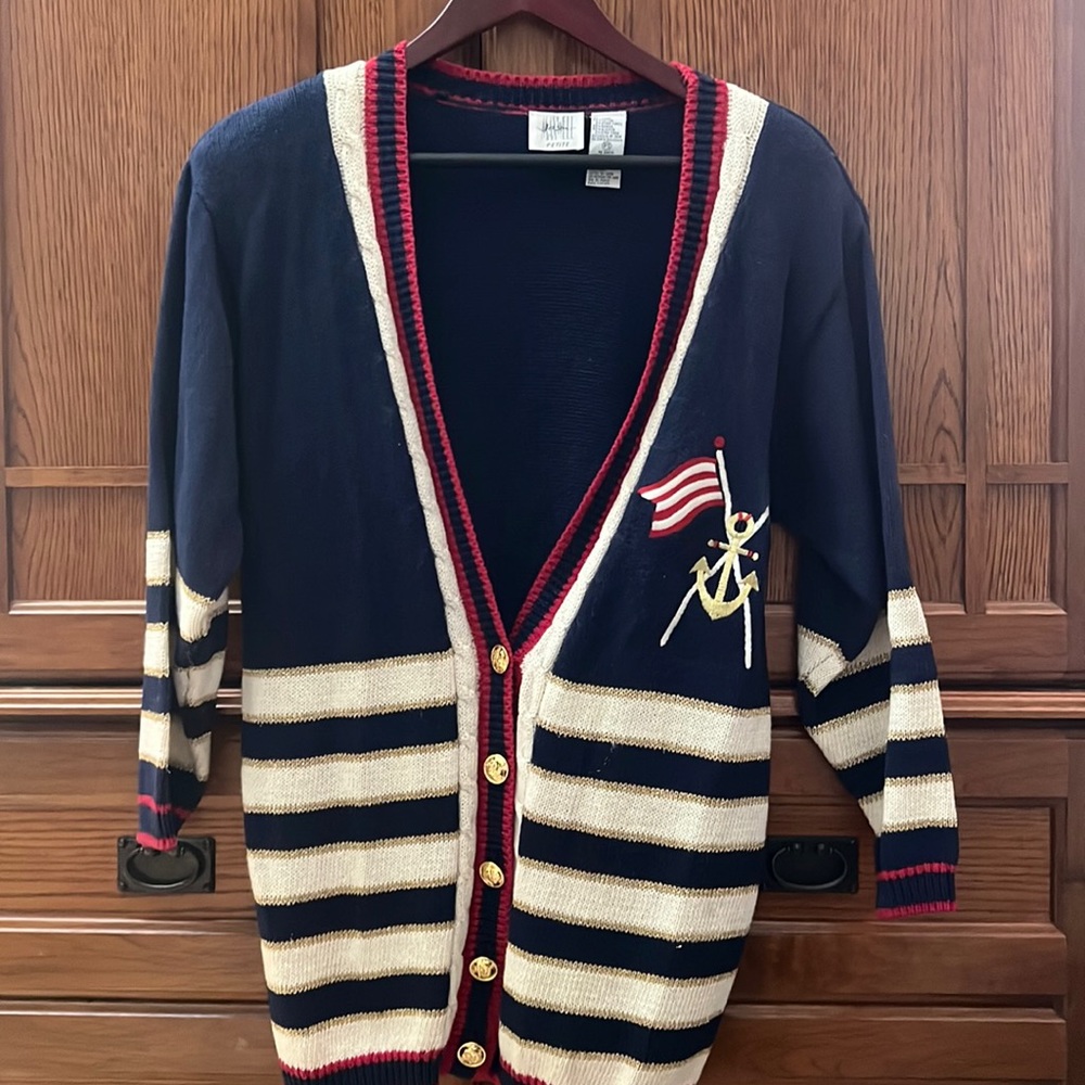 Jason Maxwell Petite Small Ps Vintage Nautical Sweater - Gem